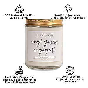 Engagement Gifts for Women - Wedding Candle, Bridal Shower, Bachelorette Party Gift for Bride to Be - Christmas Present for Engaged Couple Fiance, Couples Gift - OMG Youre Engaged Candles
