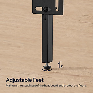 HOOBRO Wooden Panel Headboard, Queen Headboard, Minimalist Headboard with Metal Frame, Height Adjustable, Headboard with Bed Frame Adapter, Black