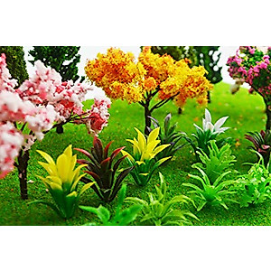 28 Pcs Miniature Fairy Garden Tree Plant Ornament, Mixed Model Trees 1-3 Inches, Miniature Dollhouse Pots Decor Moss Bonsai Micro Landscape DIY Craft Garden Ornament