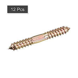 uxcell 10x80mm Hanger Bolts, 12pcs Double Ended Self-Tapping Thread Wood to Wood Dowel Screws for Wood Connecting