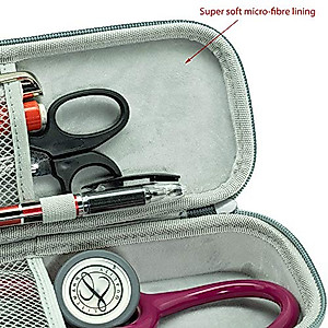 ButterFox Semi Hard Stethoscope Carry Case, fits 3M Littmann Stethoscope and Other Accessories (Grey)