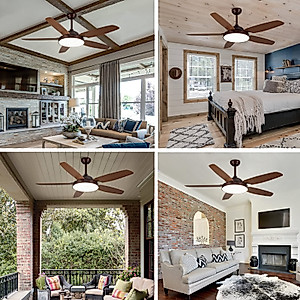 SNJ ceiling fans with lights and remote,Quiet Motor, Easy Install Ideal for Bedroom