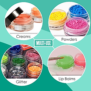 Houseables Sample Containers, Sample Jars, Lip Balm Containers, 3 Gram, 50 PK, Cosmetic Containers, Makeup Containers, Small Powder Container, Small Cosmetic Jars, Tiny Containers with Lids, BPA Free