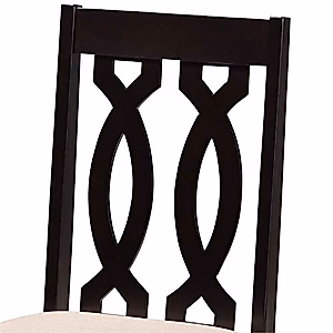 BOWERY HILL 17.9" Modern Oak Wood Dining Chair in Espresso/Sand (Set of 4)