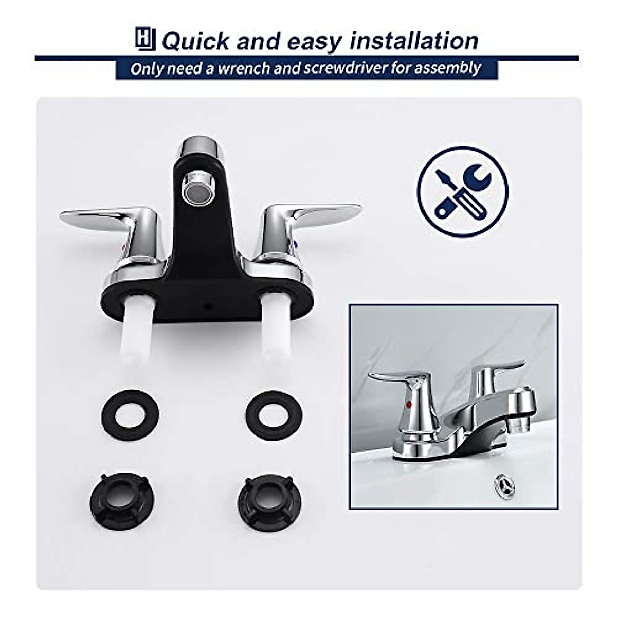 Bathroom Sink Faucet,4 Inch Centerset Faucet for Bathroom Sink,Bathroom Lavatory Faucet,Widespread Bathroom Faucet,4" lavatory faucet chrome,HOMELODY