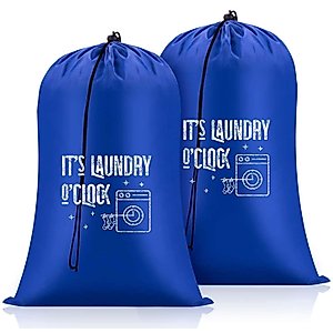 It's Laundry O'clock | XL Laundry Bag | 28" x 40" |Black (Blue)
