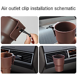 Hanging Cup Holder with 2 Kinds of Hooks,Multi-Function Car Cup Holder Organizer Car Seat Cup Holder for Drinks,Glasses Holder,Pen,Various Bits and Bobs (Brown)