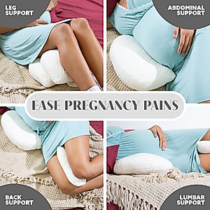 Dukanix Pregnancy Pillows for Sleeping, Pregnancy Body Pillow, Support for Belly, Back, Hip and Leg, Maternity Pillow with Adjustable Cooler Cover, Pregnancy Wedge Pillows Ideal for Pregnancy Travel,