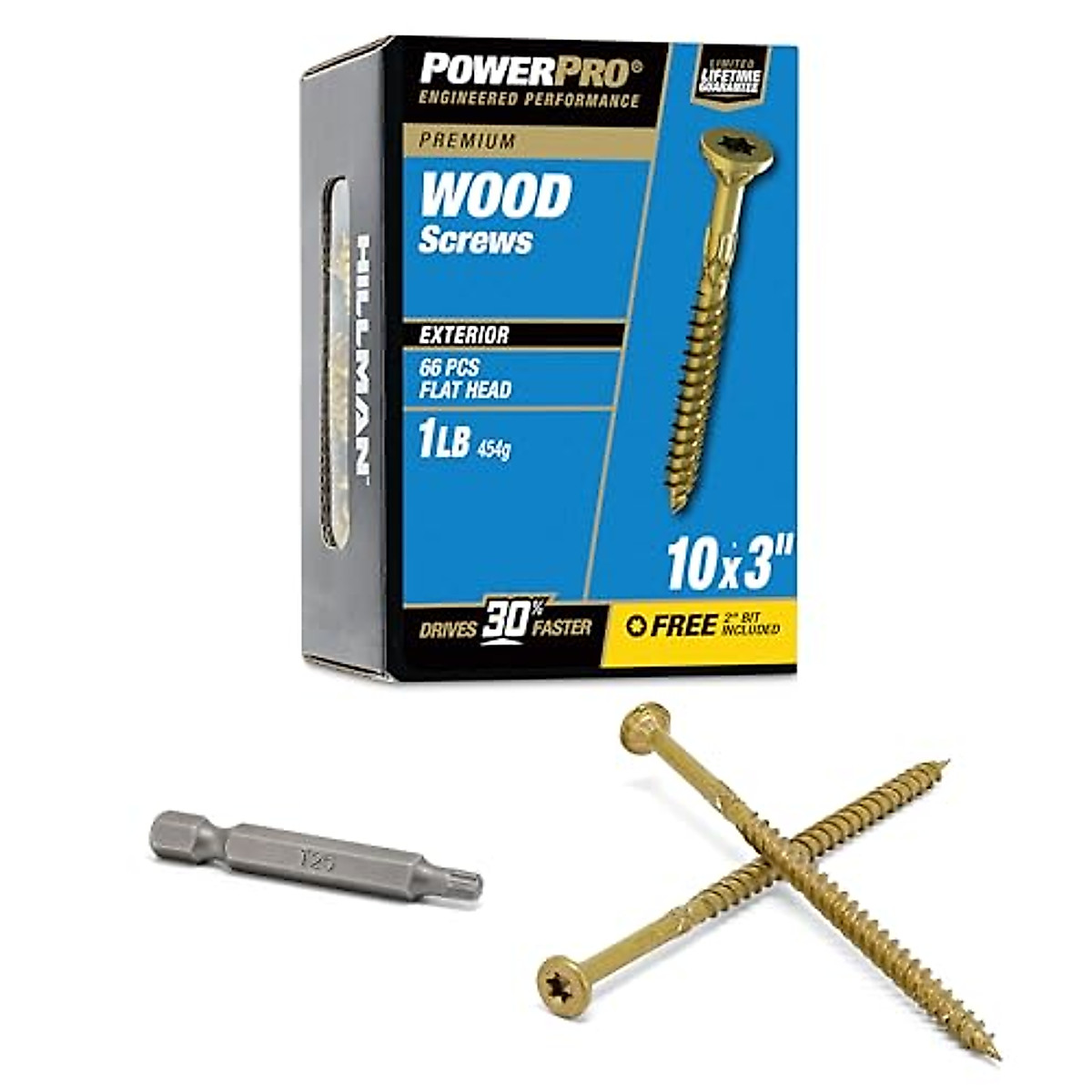 Power Pro Premium Exterior Wood Screws (#10 x 3") - 1lb Box