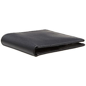 Perry Ellis Portfolio Men's Gramercy 100% Leather Slimfold Wallet With Bifold Closure, Black, One Size