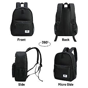 MIER Insulated Backpack Cooler Small Leakproof Lunch Back Pack with Coolers Lightweight Cute Lunch Bag for Women Girls Teens to Work, School, Picnics, Camping, Park Day Trips, 15 L, Black