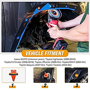 GOOACC 100pcs Fender Flare Clips Compatible for Toyota 4Runner FJ Cruiser Highlander RAV4 Tacoma, Replace 75495-35010 75397-35010