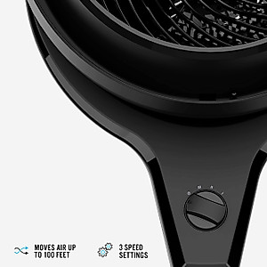 Vornado 602 Whole Room Air Circulator Pedestal Fan with 3 Speeds, Adjustable Height, Personal, Black