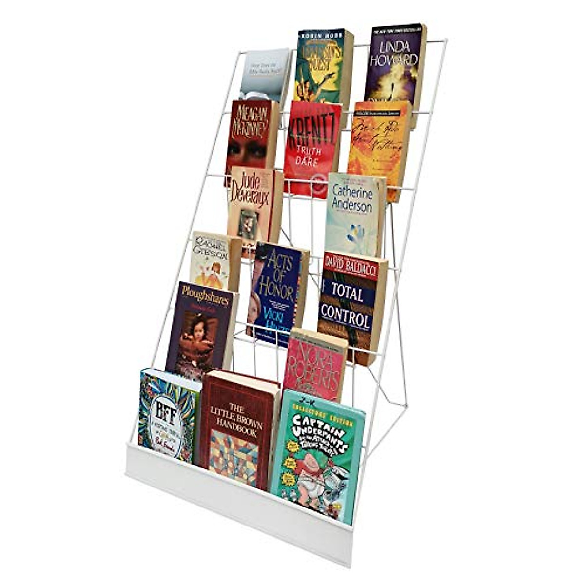 FixtureDisplays® 6-Tier White 18" Wide Wire Tabletop Display Rack Greeting Card Rack Book CD DVD Stand Tile Sample Literature Countertop Showcase 119352-WHT