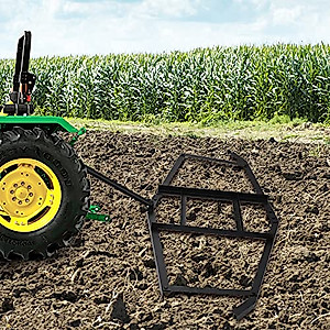 66" Tow Behind Drag Harrow Driveway Tractor Harrow Garden Lawn Tractors with 2 Adjustable Bars Heavy Duty Steel, Driveway Grader for ATV, UTV