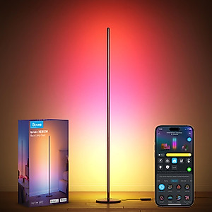 Govee RGBIC Floor Lamp, LED Corner Lamp Works with Alexa, Smart Modern Floor Lamp with Music Sync and 16 Million DIY Colors, Ambiance Color Changing Standing Lamp for Bedroom Living Room Gaming Room