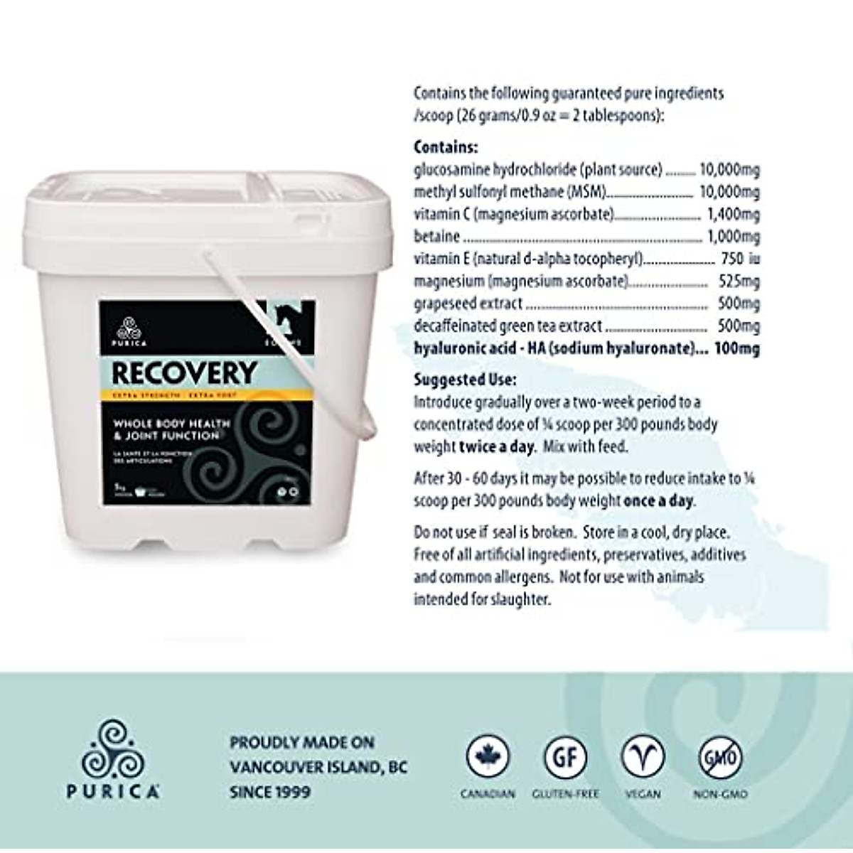 PURICA Equine Recovery Extra Strength (W/Ha) - 5kg/11 Lb