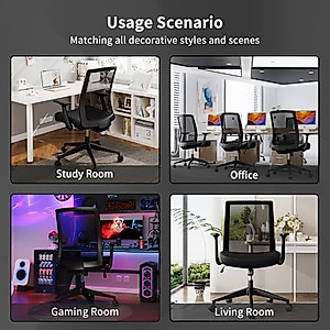 H HAILIBO Office Chair, Mesh Back Desk Chair, Flip-up Arms, Ergonomic, Black