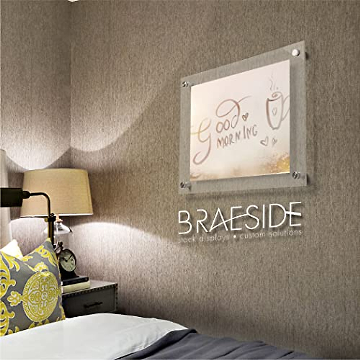 Displaybug Acrylic Frame – Standoff Floating Frame for Photos, Diplomas, Certificates, Posters – Modern and Minimalist Acrylic Picture Frame for Home and Office – Portrait or Landscape (22x28)