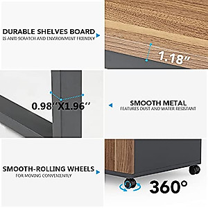 Tribesigns L Shaped Executive Desk, 55-Inch Office Computer Desk with 47 Inch Lateral File Cabinet, Rustic Business Furniture Workstation with Storage Shelves for Home Office