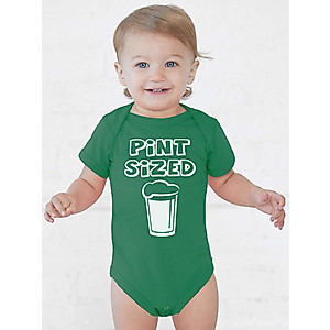 Aiden's Corner Handmade Pint Sized Baby Boy Girl St Patricks Day Outfits Cute Funny Green Irish St Paddys Day Bodysuits (Pint, 12 Months)