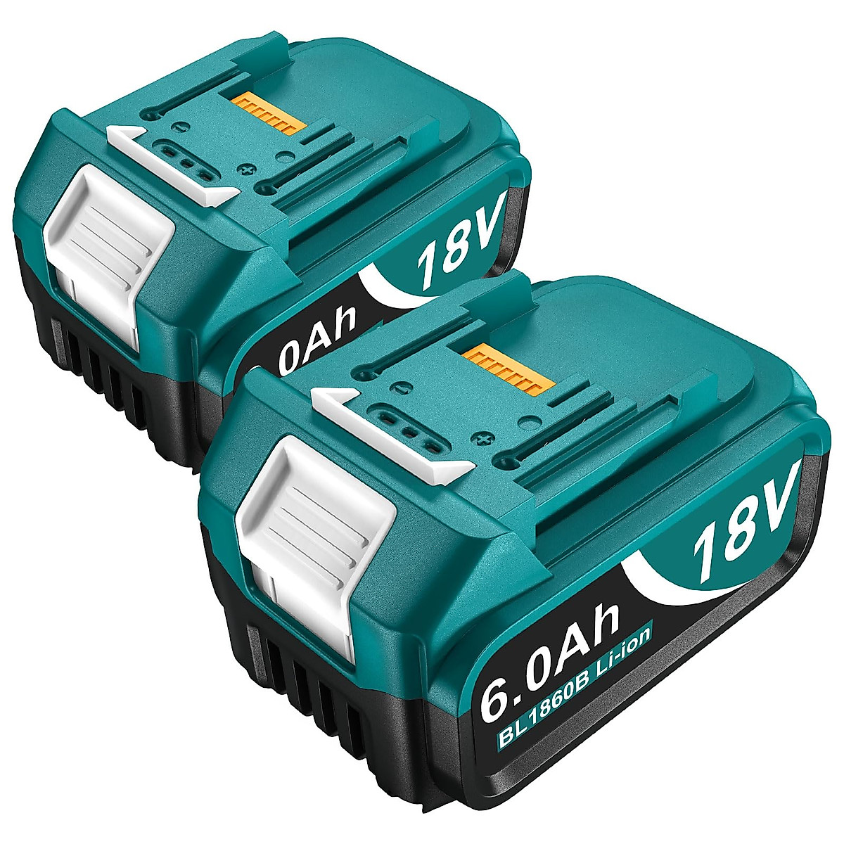 Aoasur 2023 Upgrade Version 6.0Ah Replacement for Makita 18V Battery 2Packs, Same Color as Makita Tool, fits All Makita 18V Tools and OEM Charger