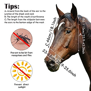 Chunful 6 Pcs Horse Fly Masks for Horses with Ears Smooth and Comfortable Fly Masks Cashel Fly Mask Elasticity Horse Face Mask Horse Masks Covering for Horses Riding Supplies(Large, Flamingo)