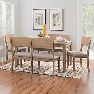 Linon Jordan Wood Dining Table in Washed Gray