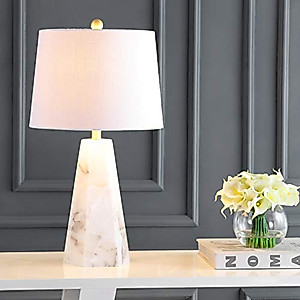 JONATHAN Y JYL6205A Xio 25.5" Alabaster LED Table Lamp Contemporary Transitional Bedside Desk Nightstand Lamp for Bedroom Living Room Office College Bookcase LED Bulb Included, White