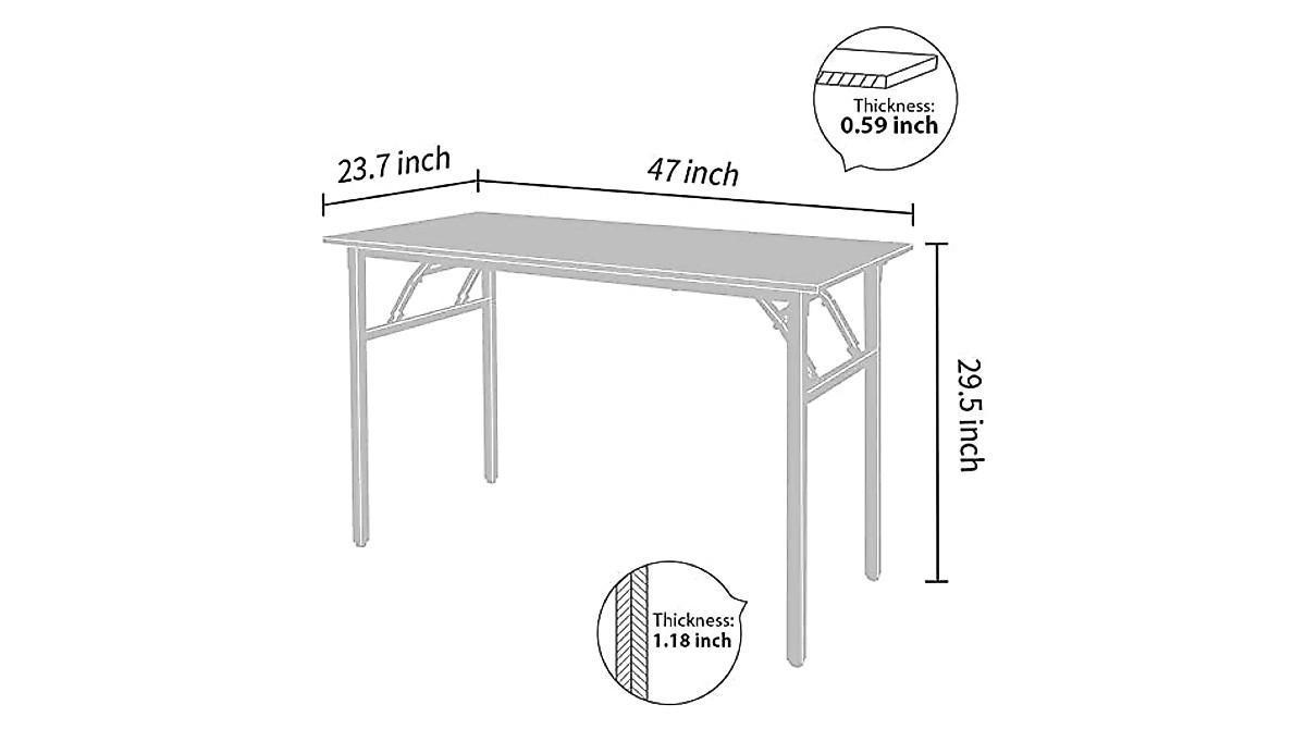 Coral Flower 55-Inch Folding Desk - Space-Saving Workstation