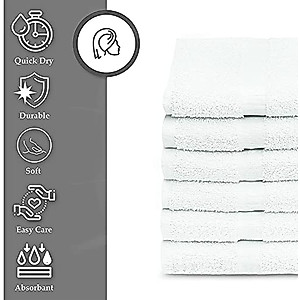 GOLD TEXTILES 84 Pack Economy White Bath Towels Bulk (22x44 Inches) Cotton Blend Multi-Purpose Hotel Towel for Commercial and Home Use –Lightweight, Easy Care & Quick Drying
