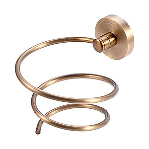 Weojeviy Hair Dryer Holder, Brass Wall Mount Blow Dryer Holder, Antique Hair Dryer Shelf Wall Mount Solid Brass Storage Rack Bathroom Organizer Shelf, Hidden Installation