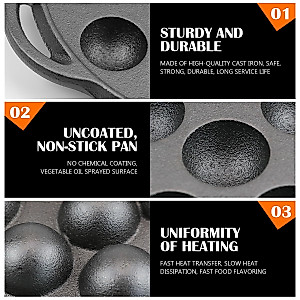 Escargot Dish Cast Iron Takoyaki Mushroom Plate with 15 Compartment Holes, Octopus Ball Maker with Forks and Brush for Snails, BBQ, and Mushroom Cooking