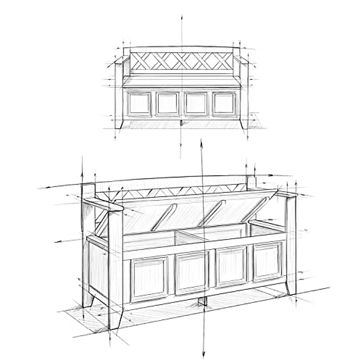 SIMPLIHOME Amherst SOLID WOOD 48 Inch Wide Entryway Storage Bench with Safety Hinge, Multifunctional Transitional in Black