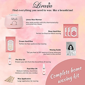 Lirava Waxing Kit Wax Warmer Hair Removal Home Wax Kit with All-Around Formula Target Different Type of Hair, Eyebrow Facial Armpit Bikini Brazilian Waxing At Home