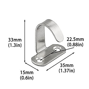 DGHAOP 8pcs Stainless Steel Screw Mounted Ceiling Hooks with Screws, Under-Shelf Towel/Robe Clothes Hook Heavy Duty Coat Hook Hanger, Silver Tone