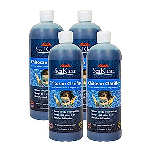 SeaKlear Chitosan Clarifier for Pools | 1 qt Bottle | 4 Pack