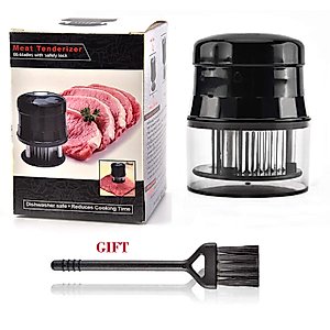 Meat Tenderizer Tool, 56 Needles Stainless Steel Tenderizer For Tenderizing Steak Beef Fish And Poultry, Black