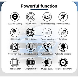 GPS Strong Magnetic Car Vehicle Tracking Anti-Lost Tracker, Multi-Function GPS Mini Locator, Monitoring, Automatic Recording/Voice Activated Callback with App, for Vehicles