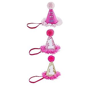Mud Pie baby girls Birthday Musical Hat, Hot Pink Glitte, 12-36 Months US