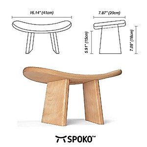 SPOKO Meditation Bench, Travel Version, The Original Posture Certified Wood Kneeling Stool, Best Ergonomic Wooden Chair, Perfect Low Seat for Meditations, Yoga, Prayer, Seiza and Kids, no Cushion