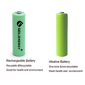 GEILIENERGY Solar Light AA Ni-CD 800mAh Rechargeable Batteries,AA Rechargeable Batteries for Solar Lights Solar Lamp(Pack of 12)