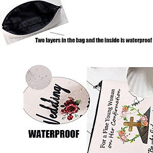 PXTIDY Confirmation Gifts Catholic Confirmation Makeup Bag Confirmed in Christ Gifts Baptism Gifts for s Christian Confirmation Gift Religious Church Gift (beige)