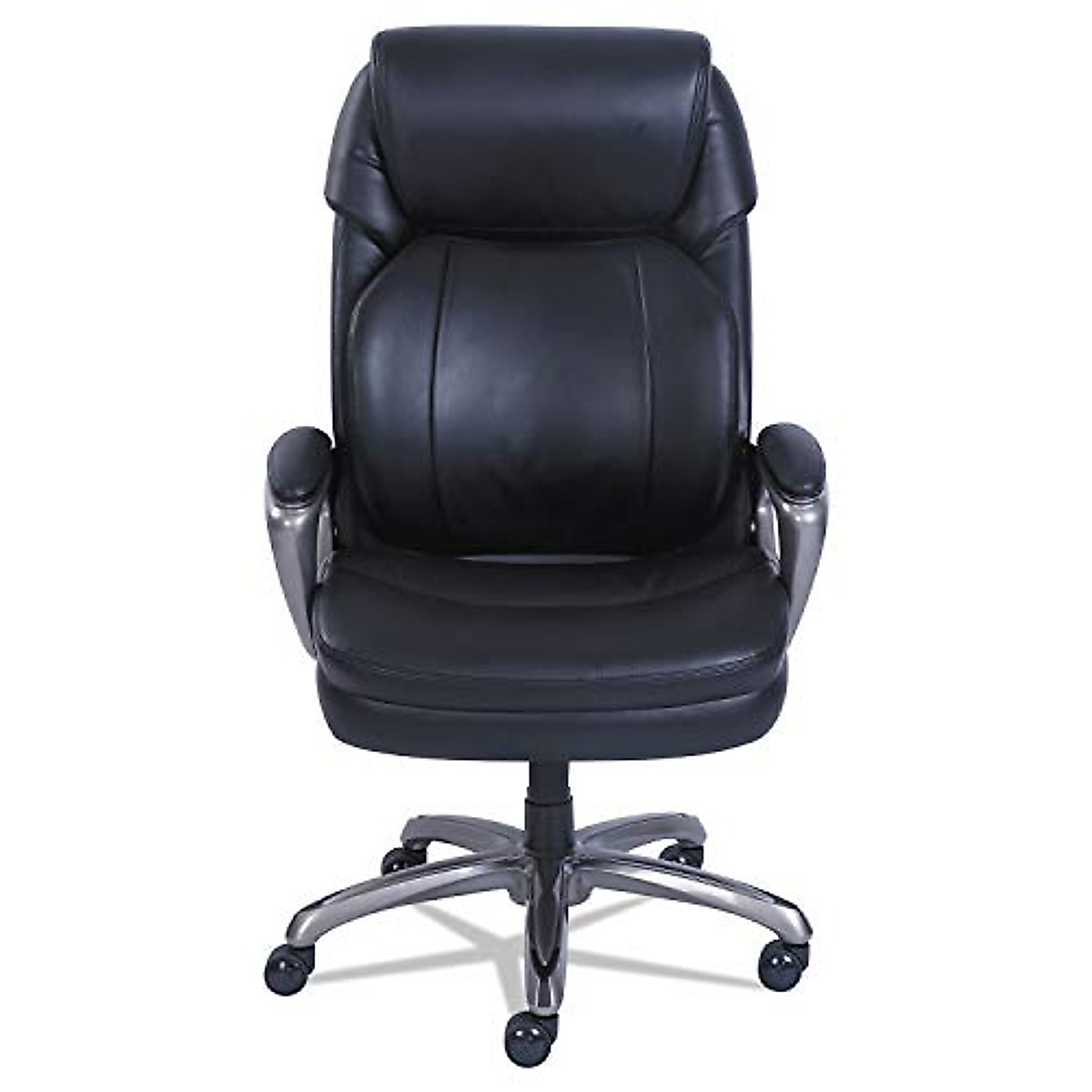 SertaPedic Cosset Big and Tall Executive Chair, Supports Up to 400 Lb, 19" to 22" Seat Height, Black Seat/Back, Slate Base