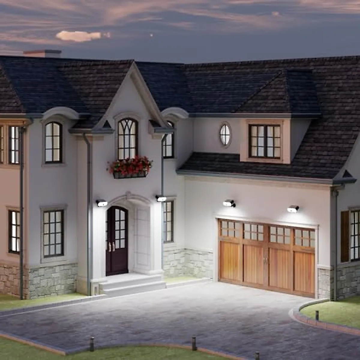 Solar Lights Outdoor 2 Pack Solar Motion Sensor Security LED Lights,3 Lighting Modes IP65 Waterproof Wireless Solar Wall Lights,Bright for Patio Front Door Garage Garden Fence Yard Deck(Daylight)