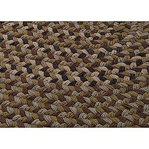 Meadows Soft Wool Braided Area Rug for Living Rooms and Bedroom - Made in USA - Green Mix, Oval 4' X 6'
