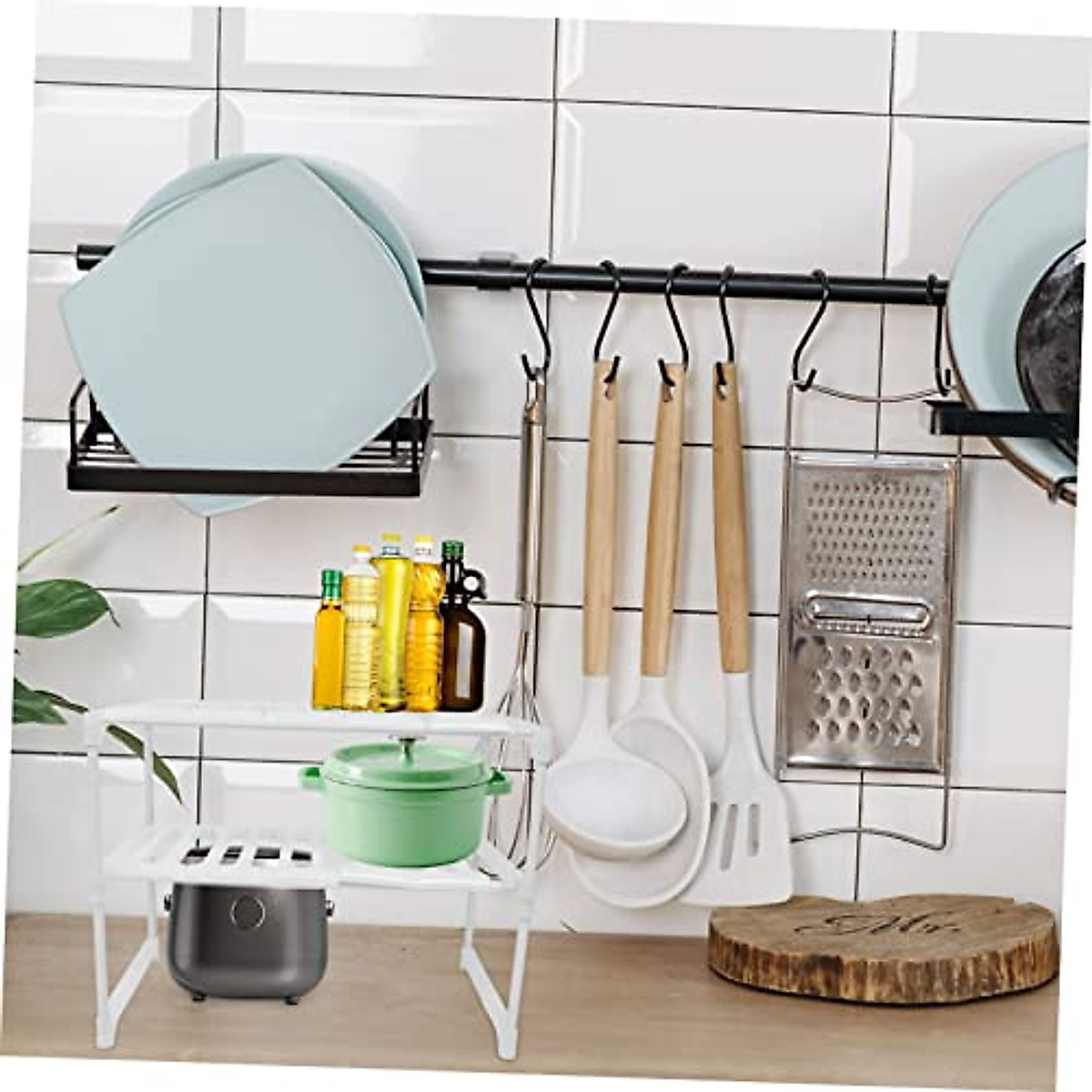 SOLUSTRE Sink Rack Water Trough Cabinet Storage Shelf White Storage Shelves Under Sink Organizer Drawer Kitchen Storage Rack Home Organizing Rack Pp, Stainless Steel White Storage Organizer