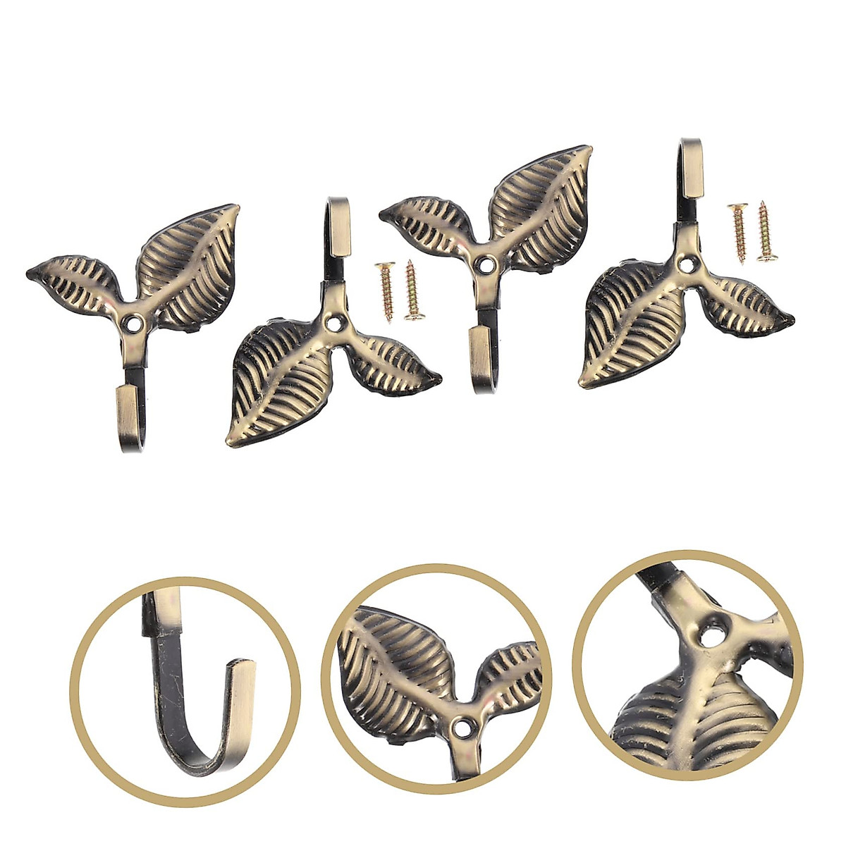 CHILDWEET 4 Sets Iron Wall Coat Hooks Wall Mounted Clothes Hooks for Bedroom Entryway Hallway and Stylish Coat Rack with Hooks for Coats Hats Bags and Towels