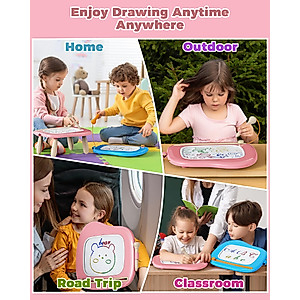 KOKODI Toys Gifts for 1 2 3 Years Old Girl, Sturdy Magnetic Drawing Board Sketch Doodle Pad, Educational Learning Birthday Easter Gifts Basket Stuffers for Kids Toddler - Left Hands Friendly