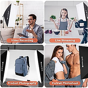 MOUNTDOG Softbox Photography Lighting Kit Softbox Light Photography Studio Lights 2X20 X28 E27 95W 5500K Soft Box Light Professional Photo Equipment for Photoshoot Video Recording Portraits Shooting